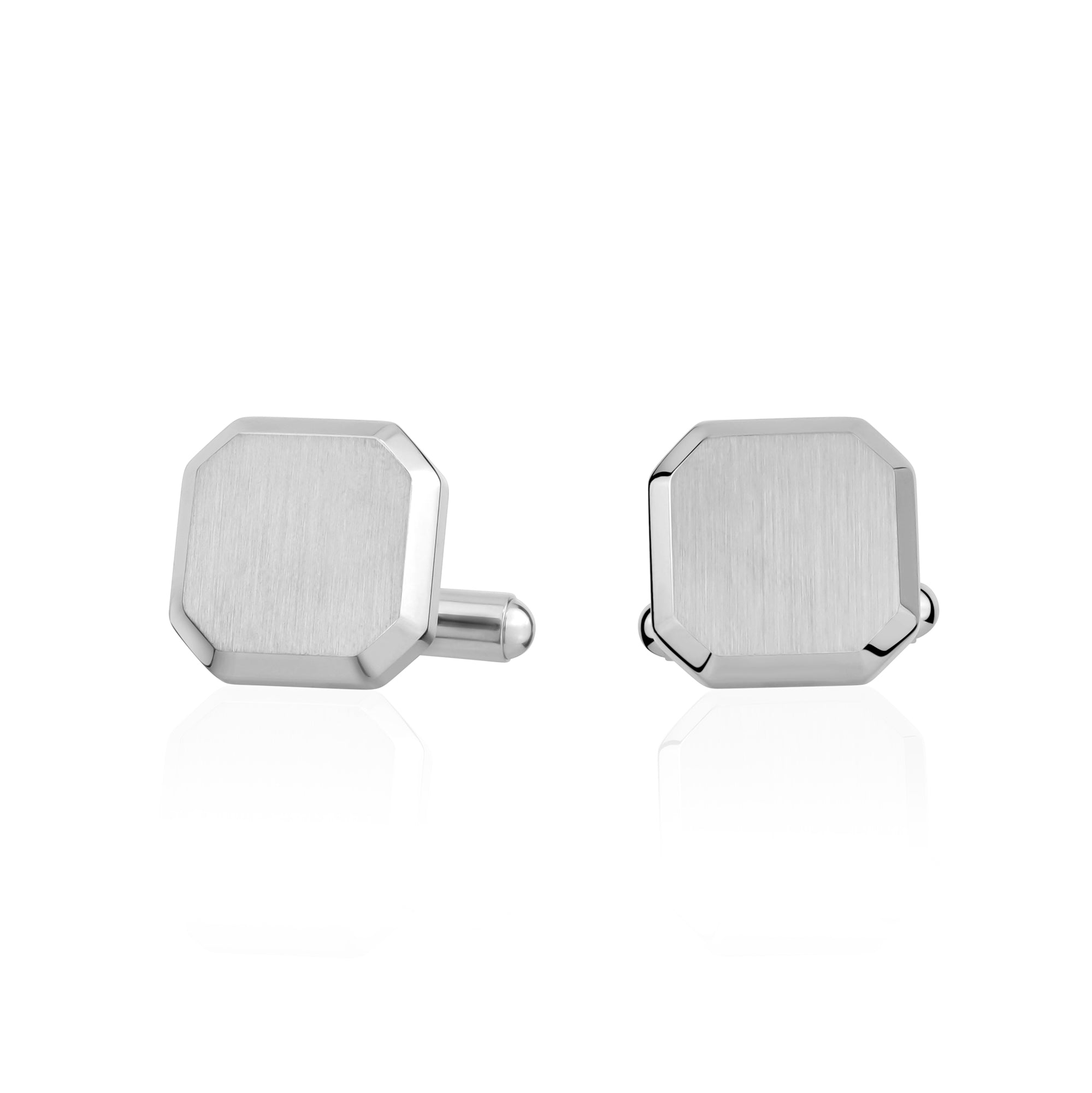 Engravable Beveled Edge Square Steel Cufflinks – The Steel Shop