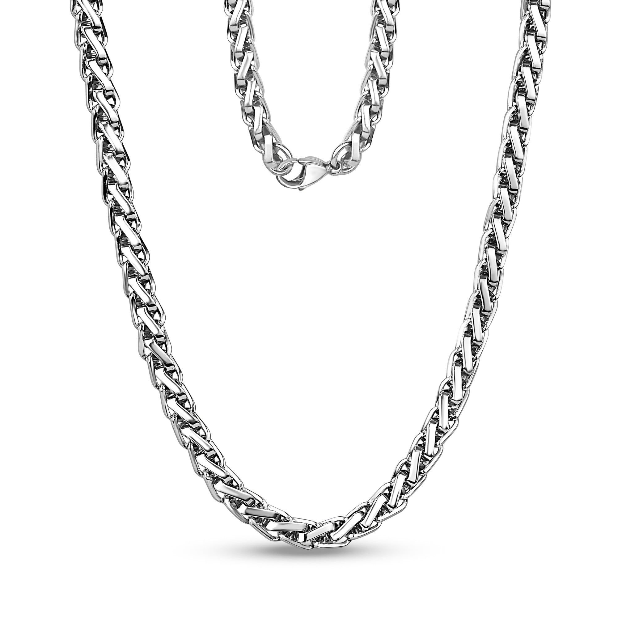 6mm Square Wheat Chain Necklace for Men – The Steel Shop