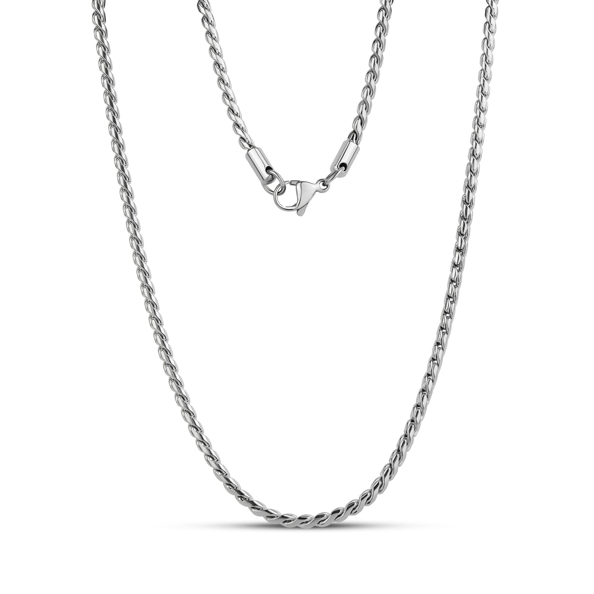 3mm Stainless Steel Interlocking Link Chain Necklace – The Steel Shop