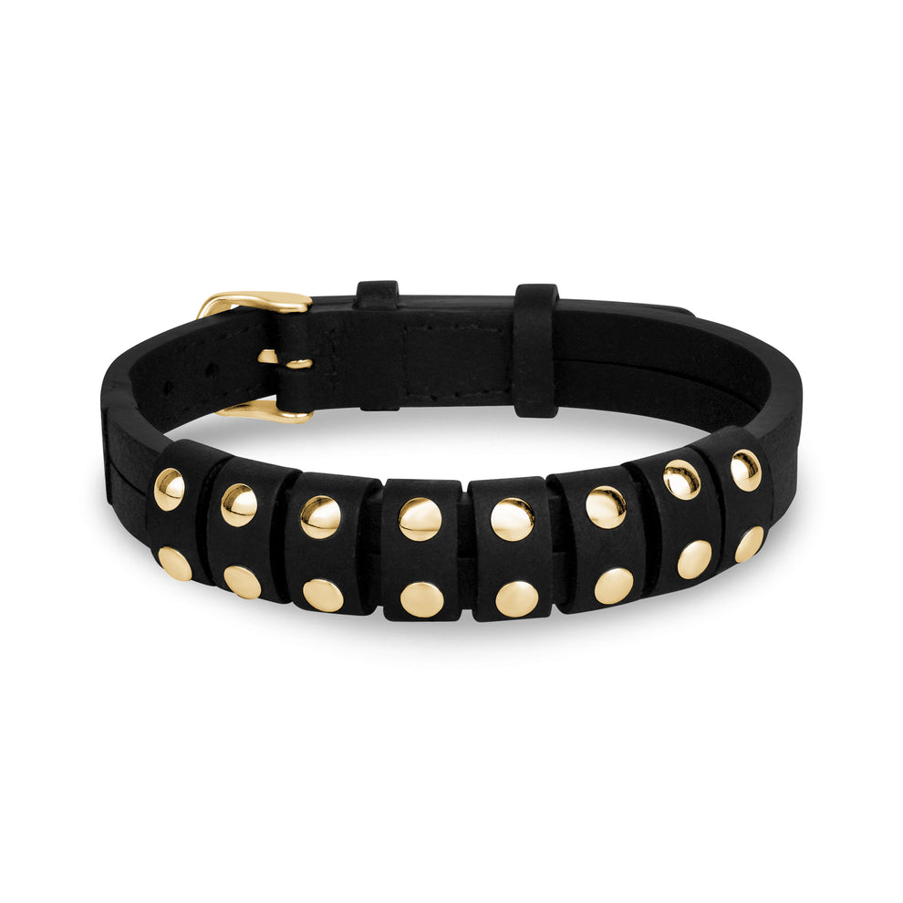 Rockstar Studded Leather Bracelet in Stainless Steel – The Steel Shop