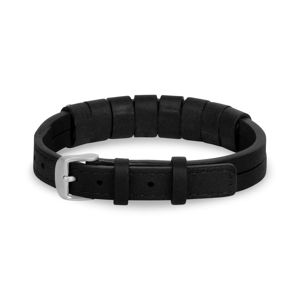 Rockstar Studded Leather Bracelet in Stainless Steel – The Steel Shop