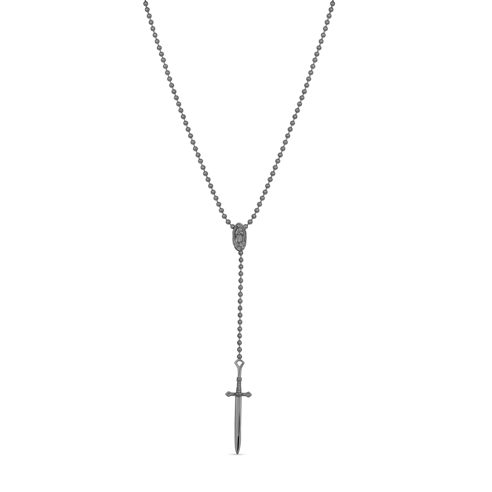 Modern Rosary Fashion Sword Cross Beaded Necklace – The Steel Shop