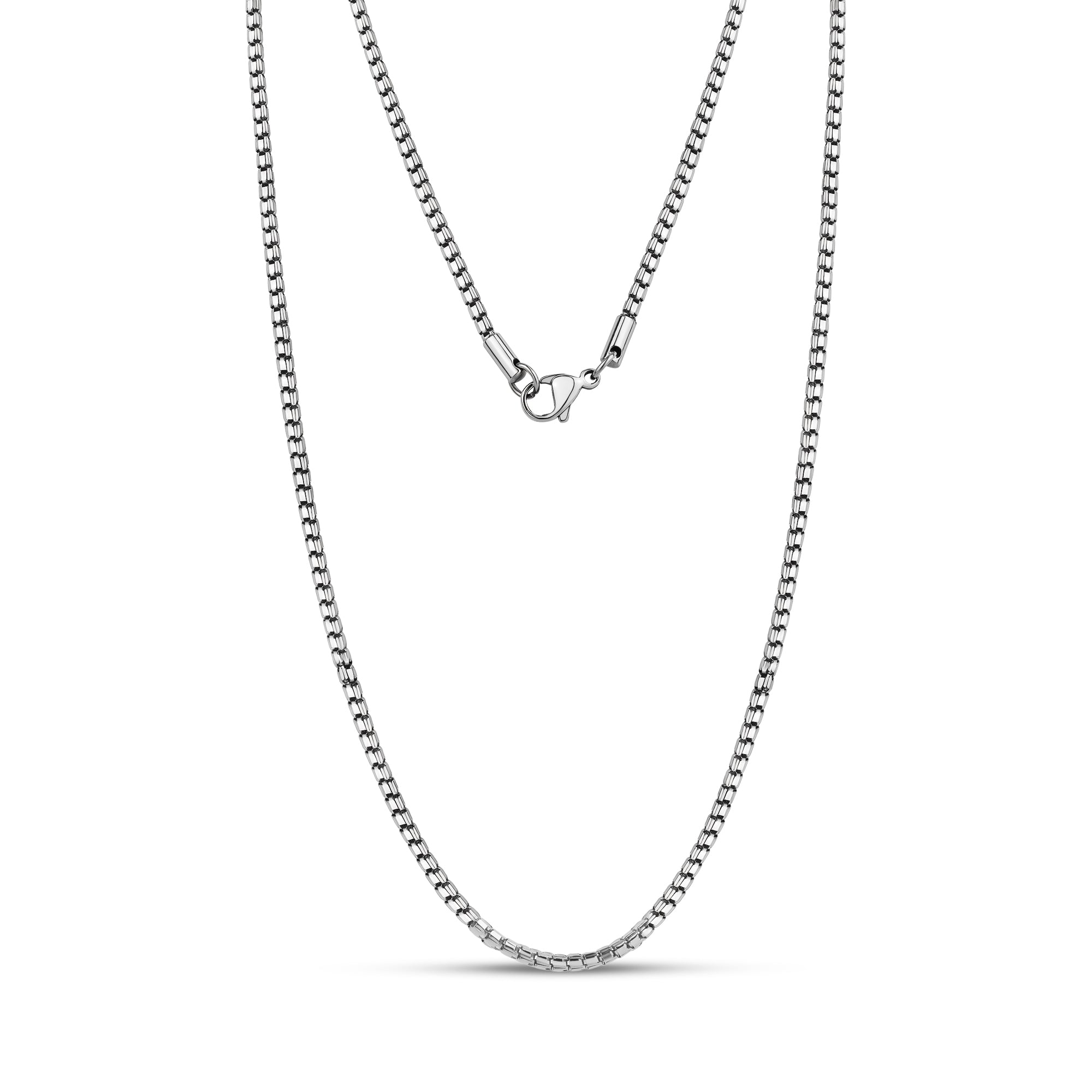 2mm Stainless Steel Diamond Cut Box Link Chain Necklace – The Steel Shop
