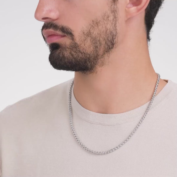 4mm Stainless Steel Round Franco Wheat Chain Necklace – The Steel Shop