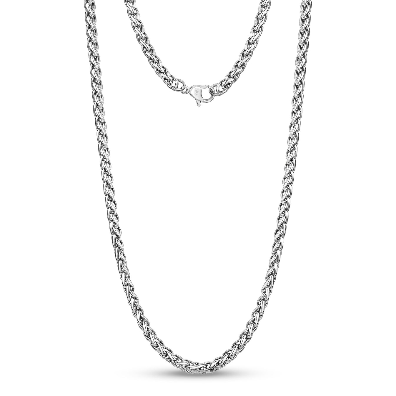 4mm Stainless Steel Round Franco Wheat Chain Necklace – The Steel Shop
