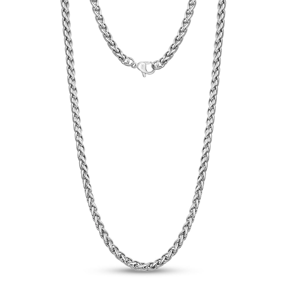 4mm Stainless Steel Round Franco Wheat Chain Necklace – The Steel Shop
