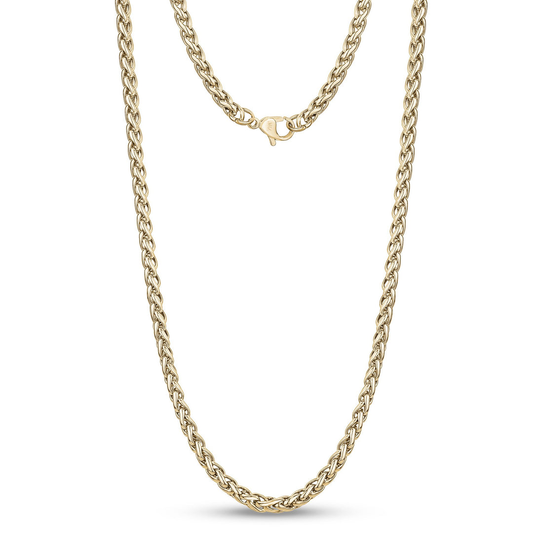 4mm Stainless Steel Round Franco Wheat Chain Necklace – The Steel Shop
