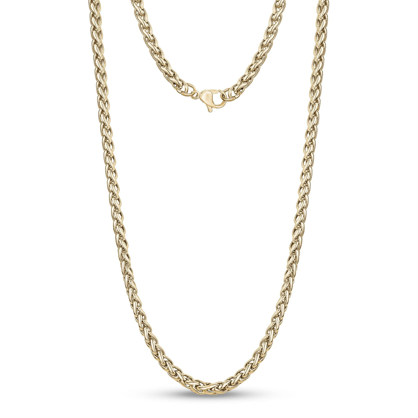 4mm Stainless Steel Round Franco Wheat Chain Necklace – The Steel Shop