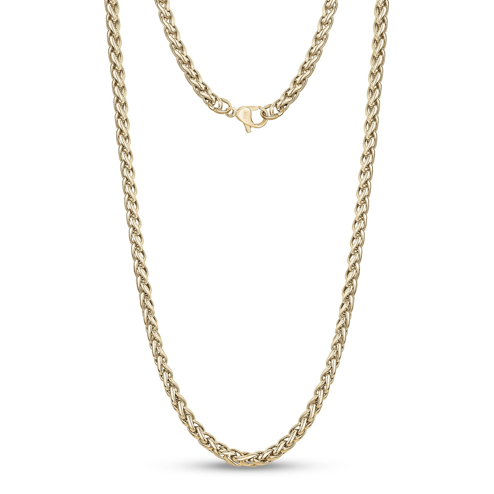 4mm Stainless Steel Round Franco Wheat Chain Necklace – The Steel Shop