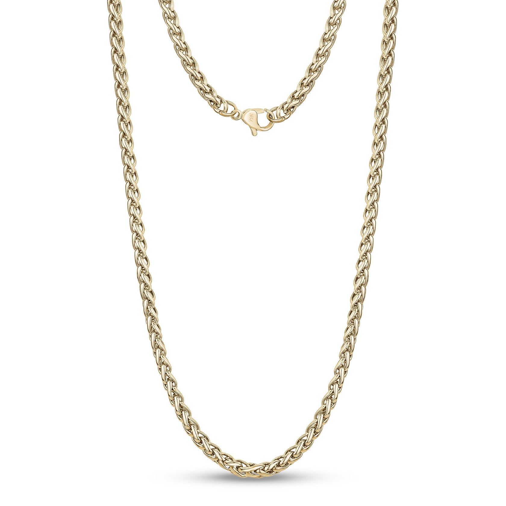 4mm Stainless Steel Round Franco Wheat Chain Necklace – The Steel Shop