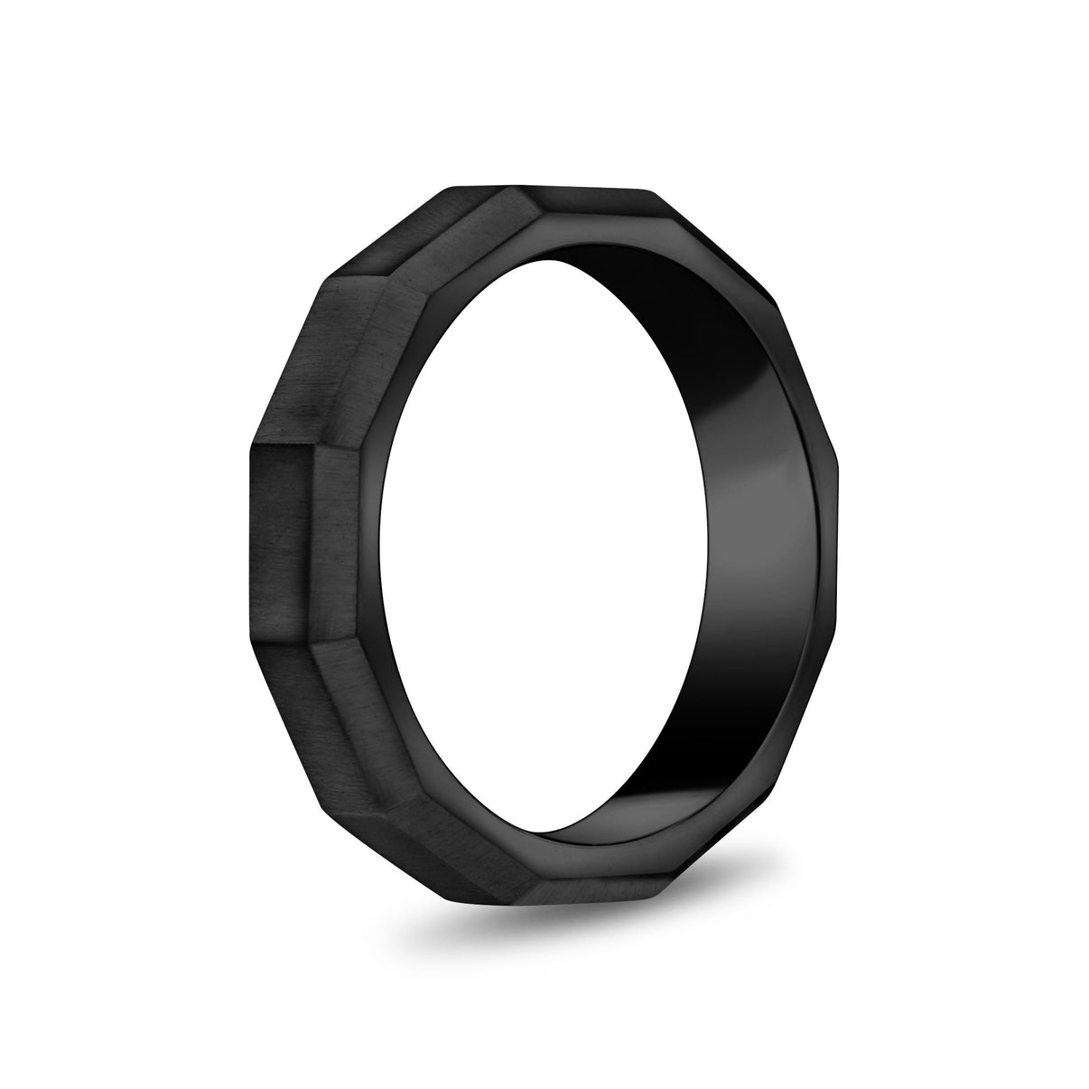 5mm Faceted Matte Steel Engravable Band Ring – The Steel Shop