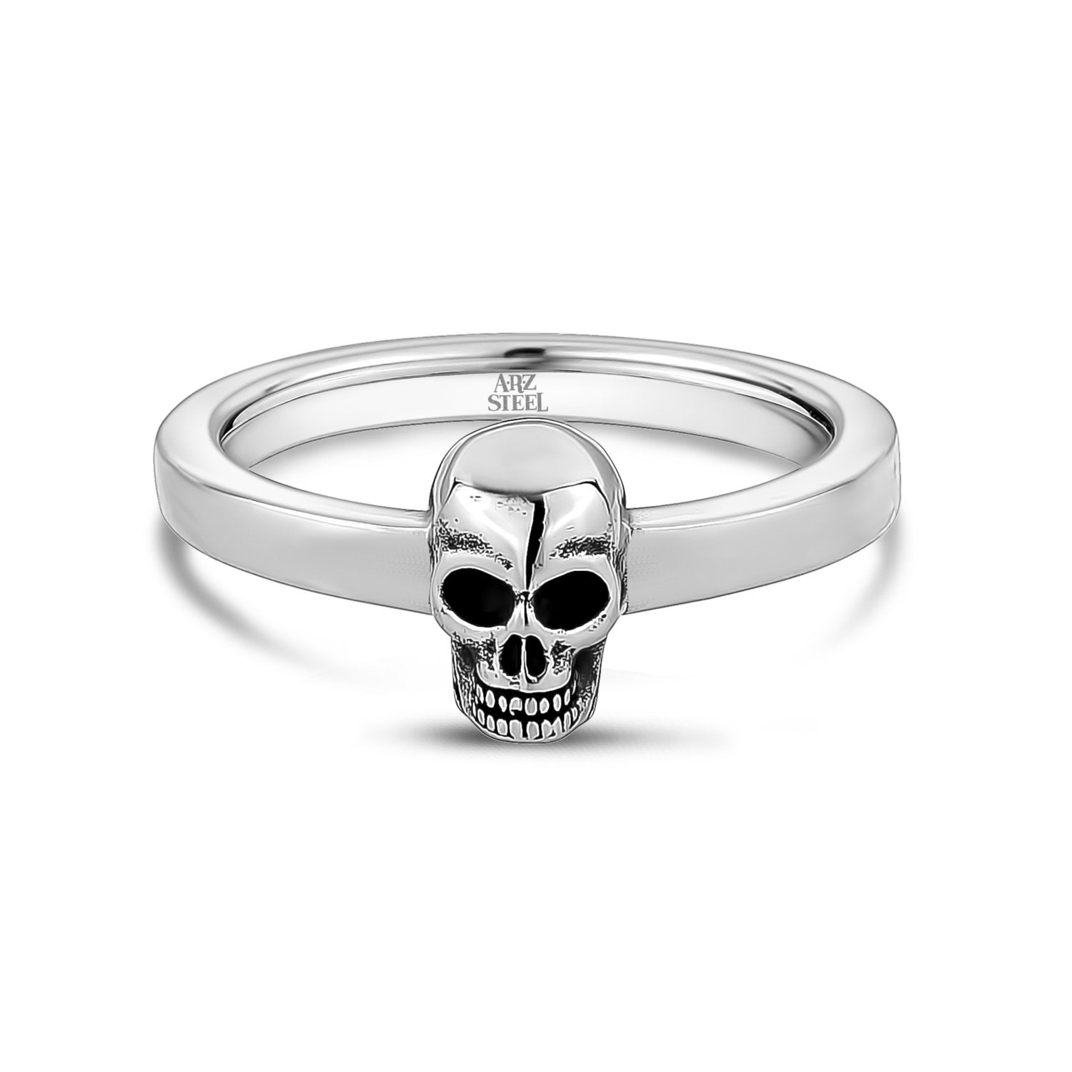 Stainless Steel Skull Head Band Ring – The Steel Shop