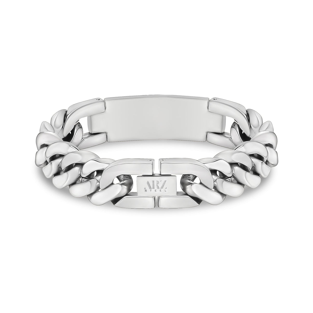 Personalized Bulky Chunky Stainless Steel Men's ID Engraved Bracelet ...